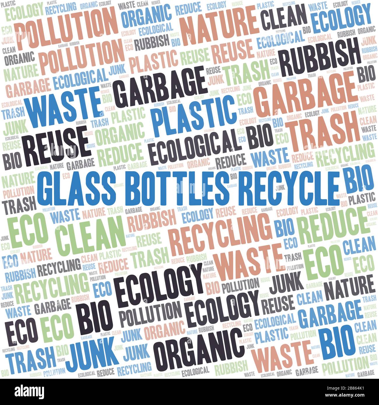Glass Bottles Recycle word cloud. Wordcloud made with text only Stock ...