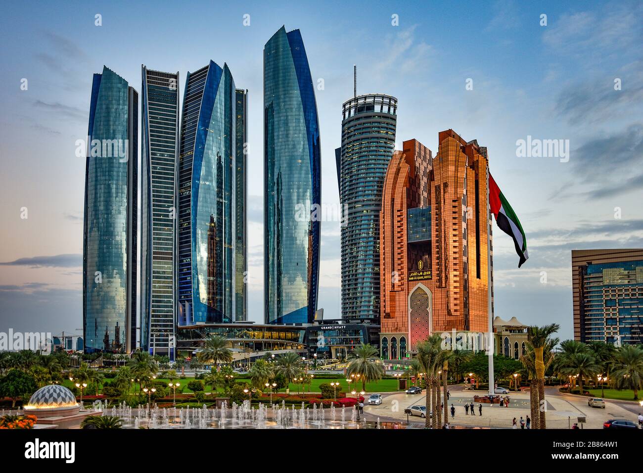 United Arab Emirates. Abu Dhabi. Etihad Towers Stock Photo - Alamy