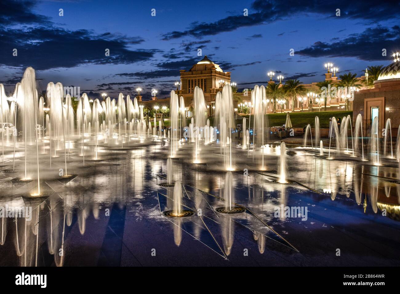 United Arab Emirates. Abu Dhabi. Fountain of the Emirates Palace Stock ...