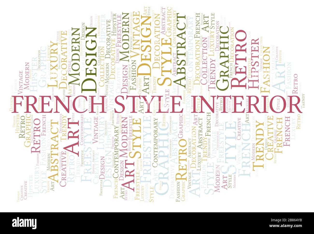 French Style Interior word cloud. Wordcloud made with text only Stock ...