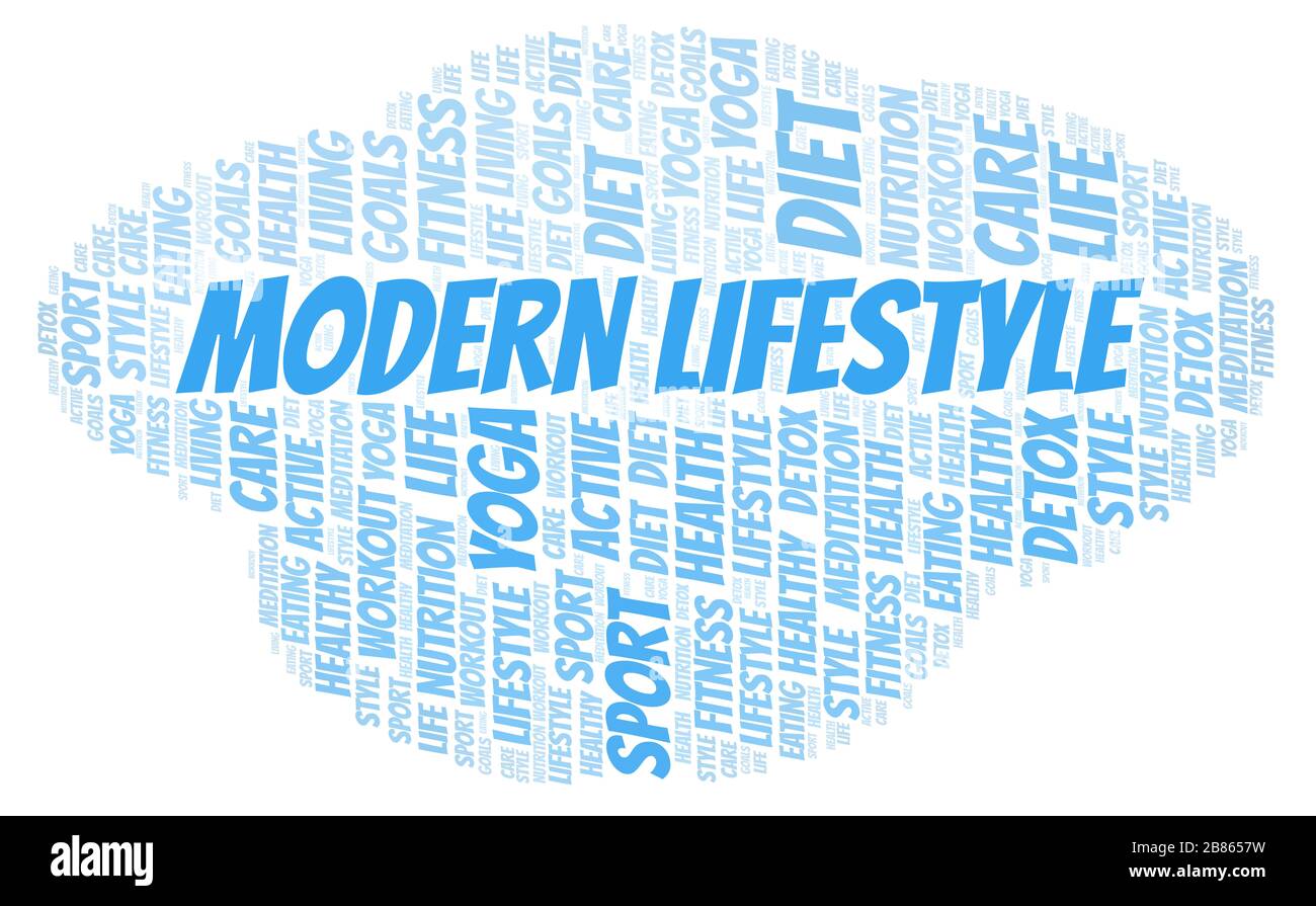 Modern Lifestyle word cloud. Wordcloud made with text only Stock Photo ...