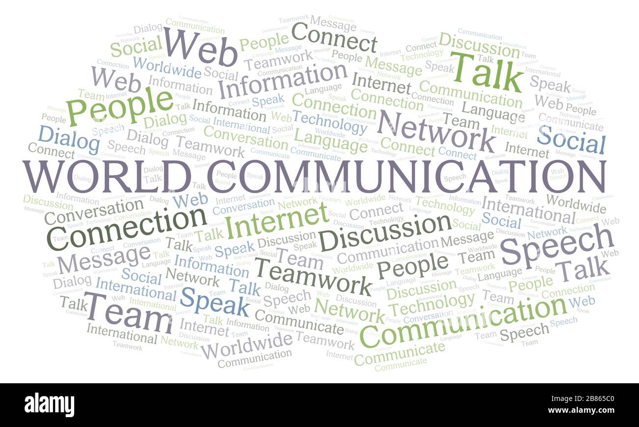 World Communication word cloud. Wordcloud made with text only Stock ...