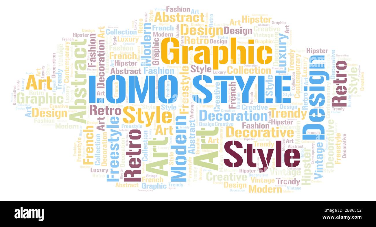 Lomo Style word cloud. Wordcloud made with text only Stock Photo - Alamy