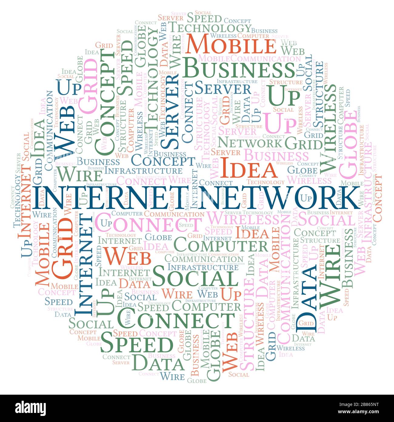 Internet Network word cloud. Word cloud made with text only Stock Photo ...