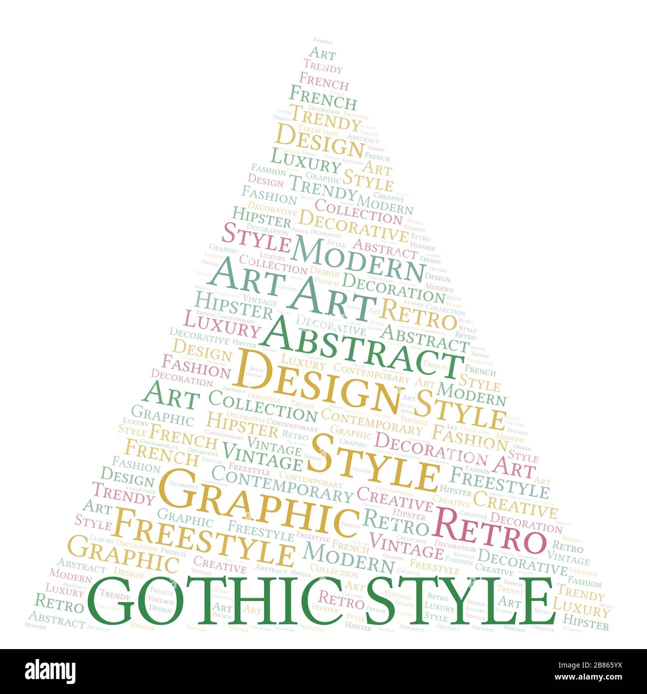 Gothic Style word cloud. Wordcloud made with text only Stock Photo - Alamy