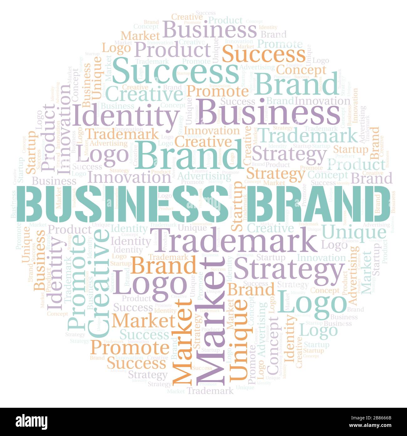 Business Brand word cloud. Wordcloud made with text only Stock Photo ...