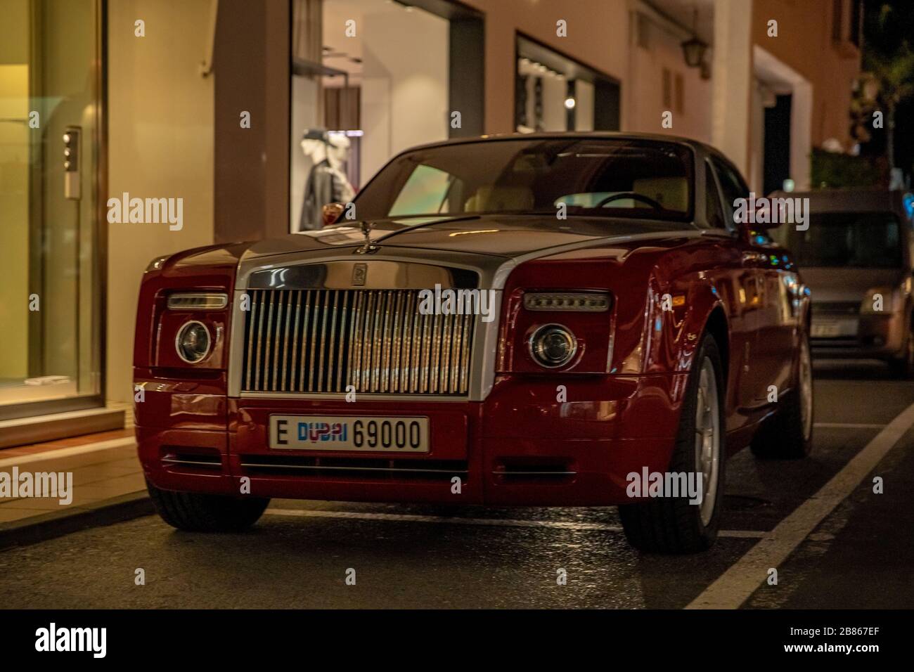 Marbella - January 13, 2020: Rolls Royce luxury car in an affluent ...