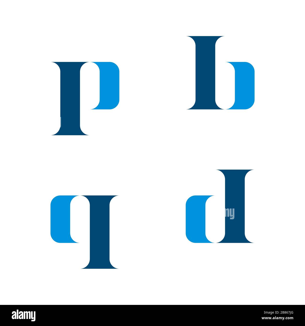 p b q d Letter Logo Template Illustration Design. Vector EPS 10 Stock ...