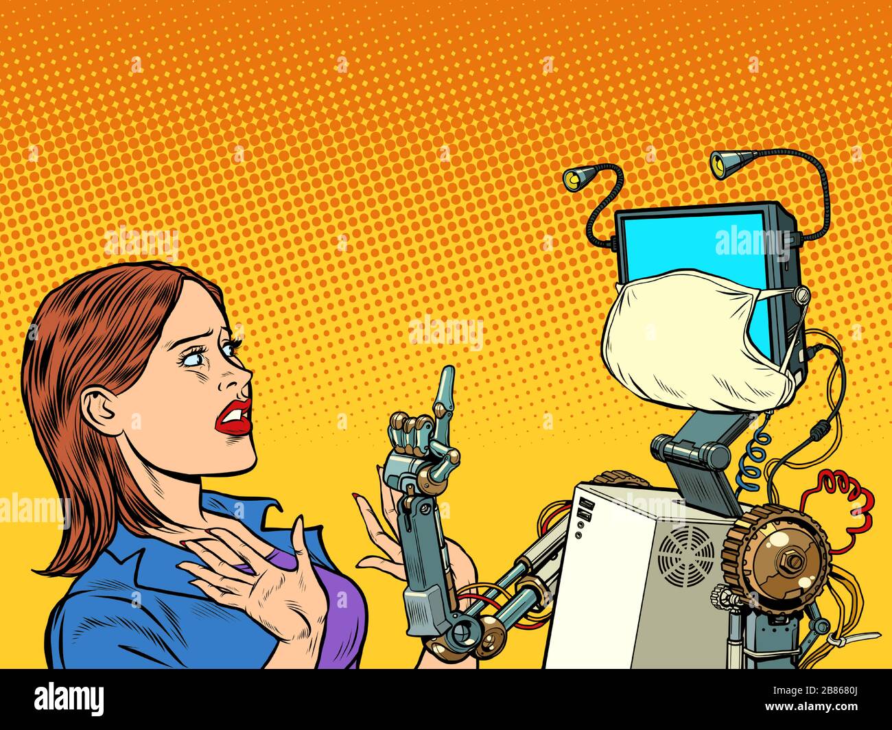 Robot mask female Stock Vector Images - Alamy