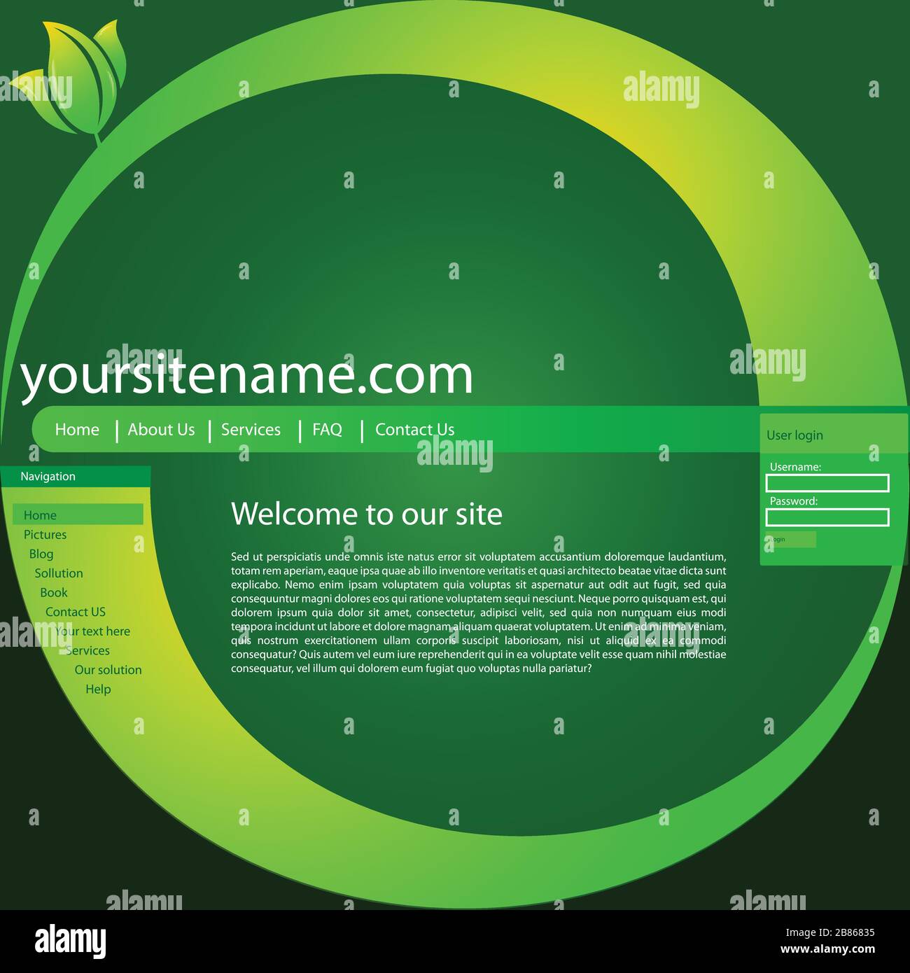 Green Eco Website Template Stock Vector Image & Art - Alamy