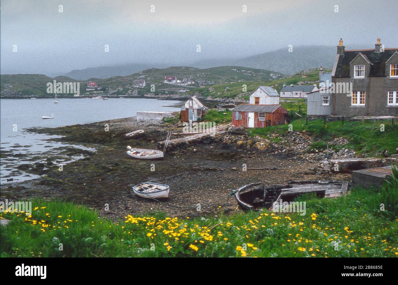 A quiet coastal inlet in the Outer Hebrides or Western Isles, Scotland ...