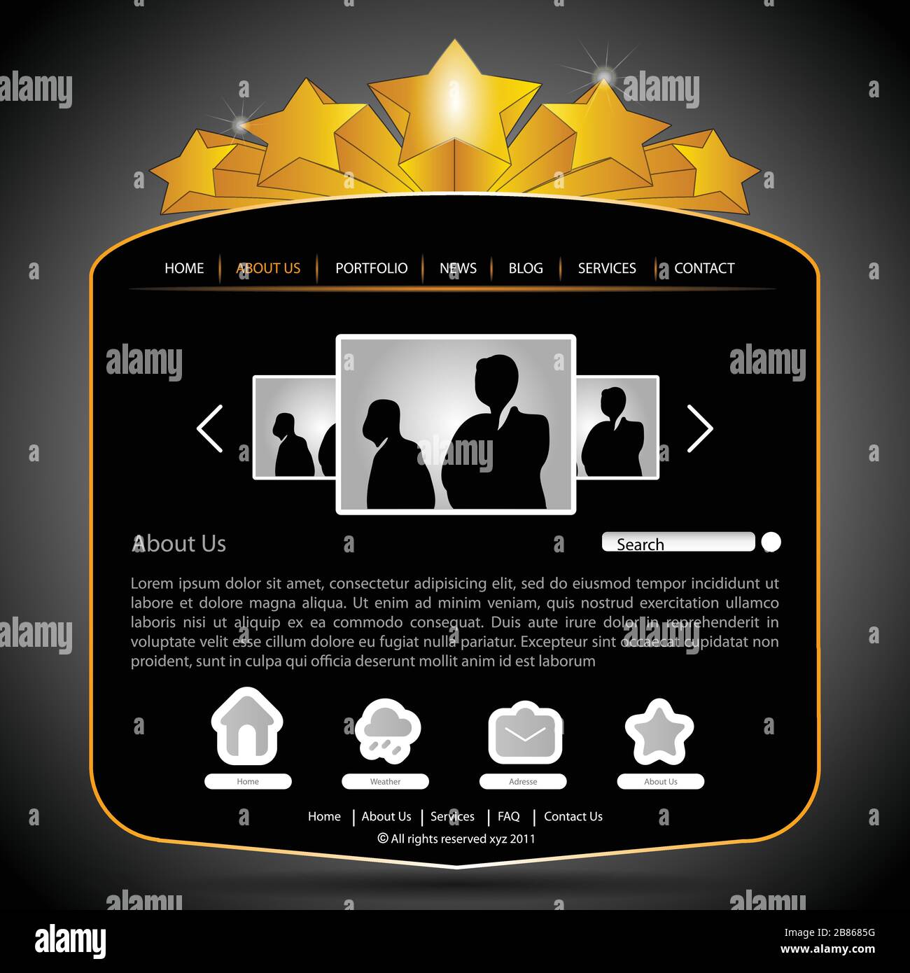 Webpage template star icon hi-res stock photography and images - Alamy