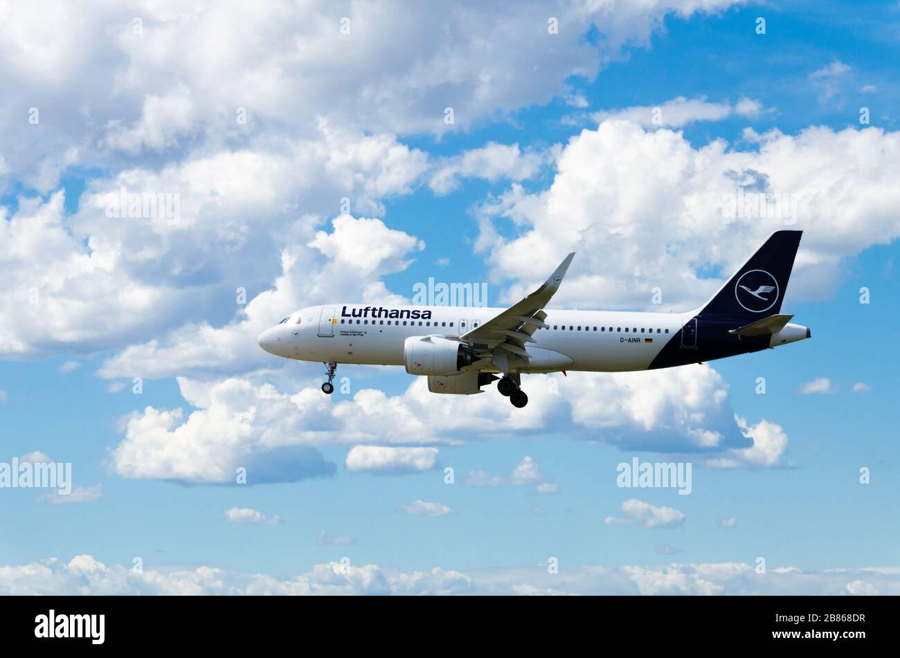 Barcelona, Spain; May 18, 2019: Airbus A320 plane of the Lufthansa ...