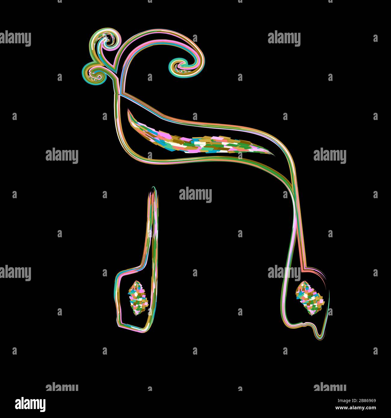 Calligraphy Hebrew alphabet. Decorative font gold. Letters hand draw ...