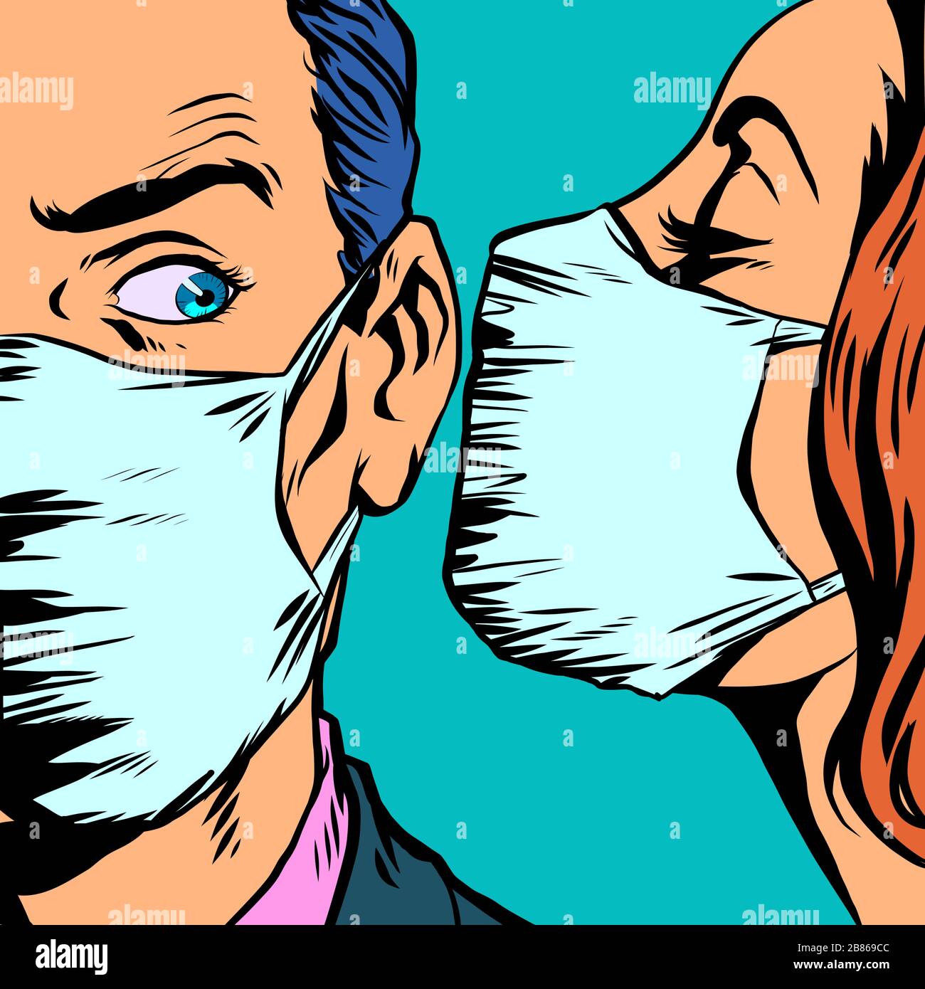 Cartoon man woman wearing medical Stock Vector Images - Alamy