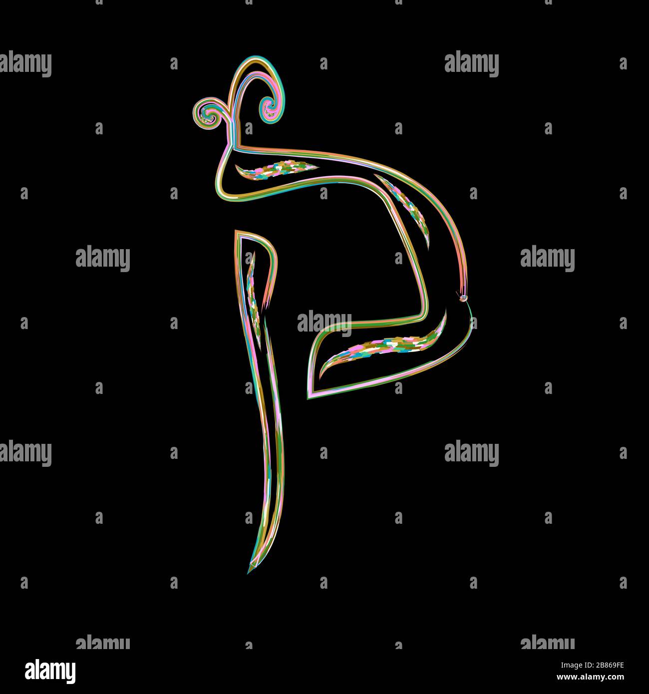 Calligraphy Hebrew alphabet. Decorative font gold. Letters hand draw ...