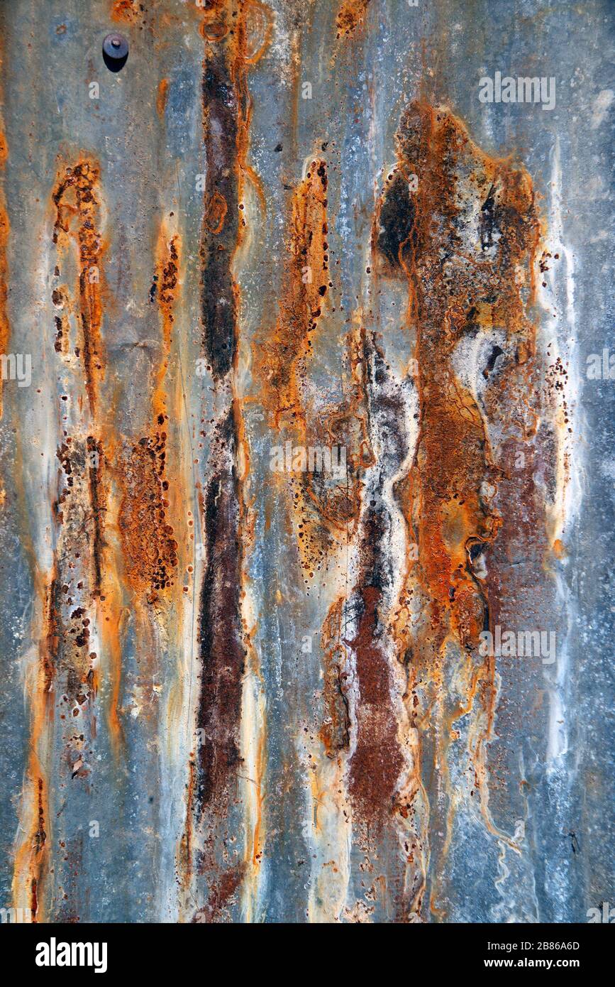 Old zinc sheets texture background, rusty on galvanized metal surface ...