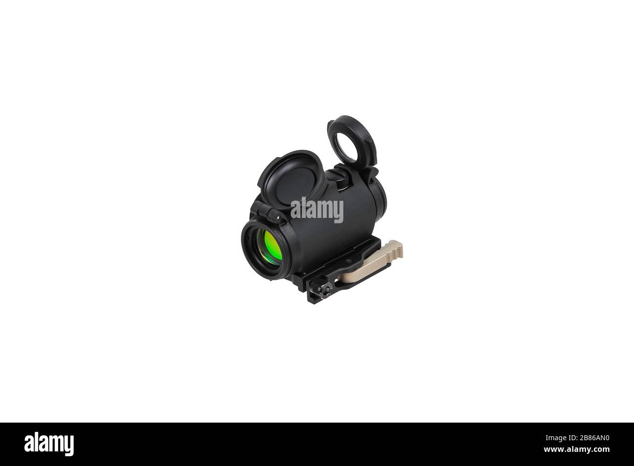 modern black optical scope for weapon isolated on white. sight scope ...