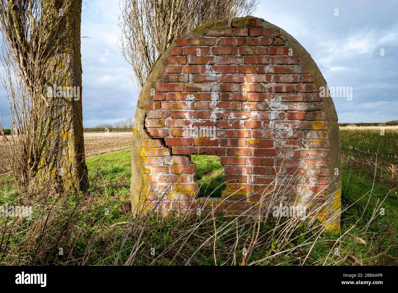 A former football pitch brick built dugout Stock Photo - Alamy