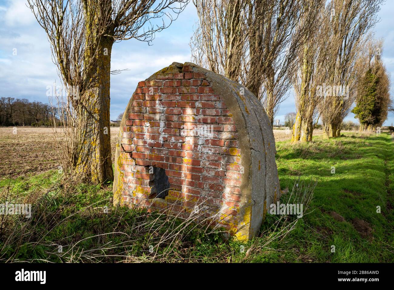 A former football pitch brick built dugout Stock Photo - Alamy
