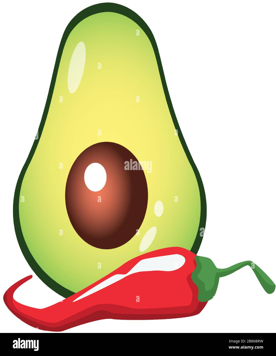 Half jalapeno chilli pepper Stock Vector Images - Alamy