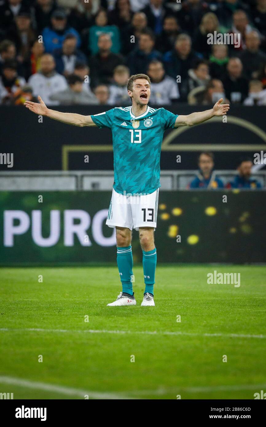 Thomas Mueller of Germany reacts during the friendly match between ...