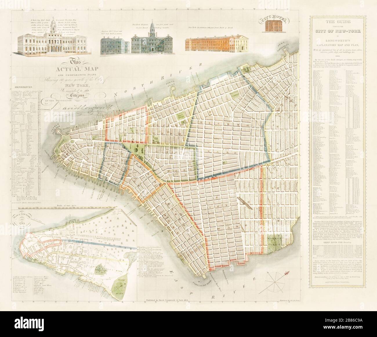 Historical new york city map hi-res stock photography and images - Alamy