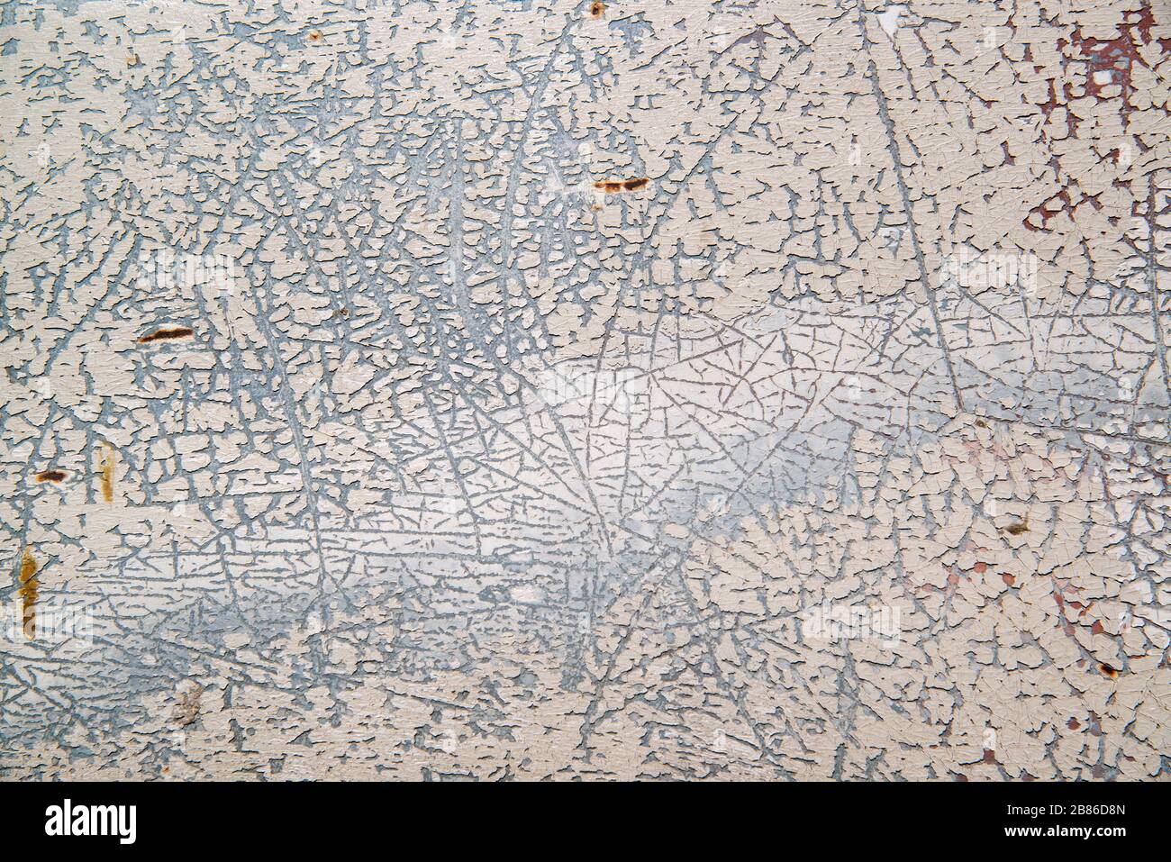 Rusty metal white painted background with streaks of rust. Rust stains ...