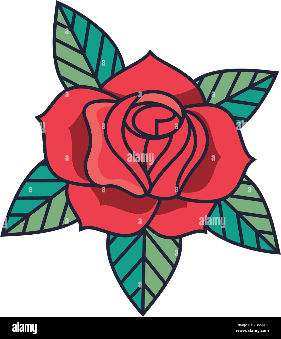 beautiful rose flower garden decorative icon Stock Vector Image & Art ...