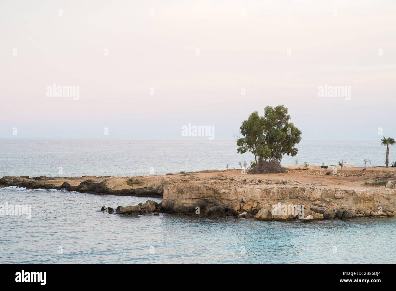Cyprus. Mediterranean Picturesque Landscape on Sunset. Sea and Sky with ...