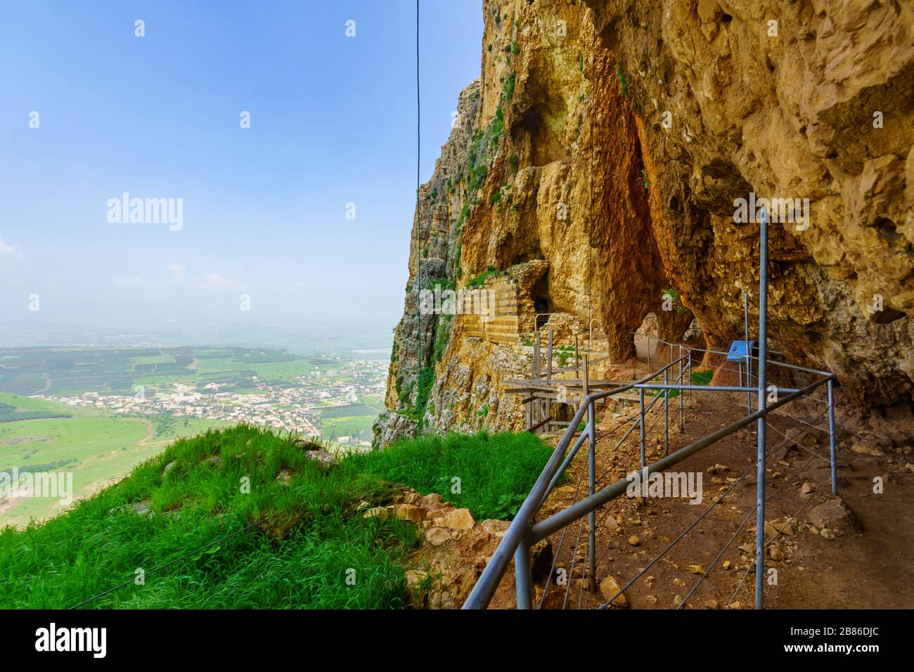 Remains of an ancient fortress on the cliffs of Mount Arbel, Northern ...