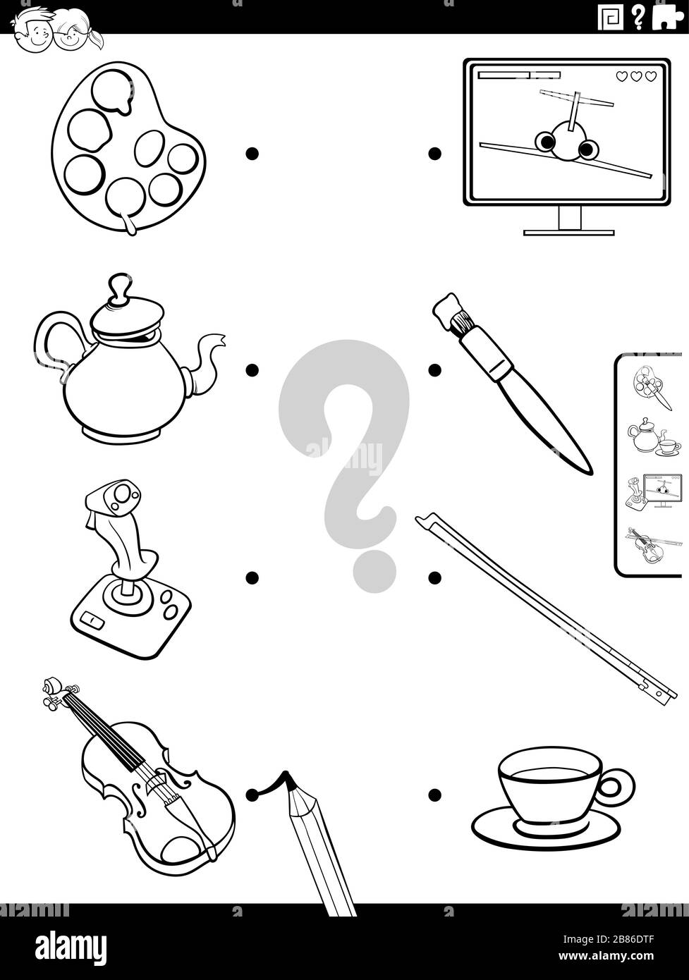 Cartoon objects coloring page hi-res stock photography and images - Alamy
