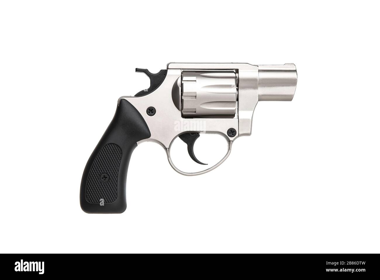 silver gun revolver isolate on white background. Weapons for sports and ...