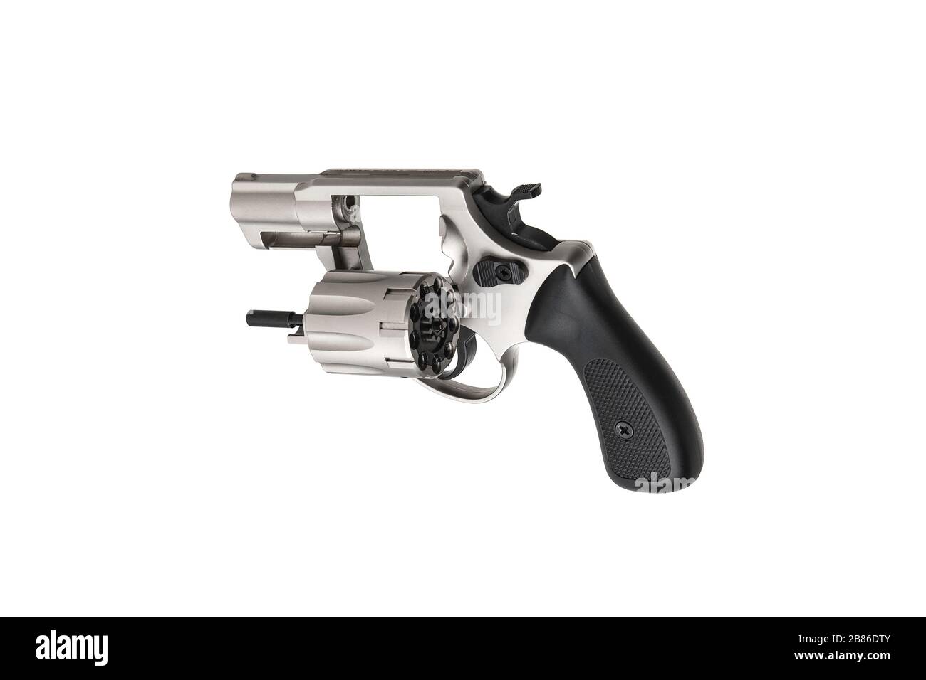 silver gun revolver isolate on white background. Weapons for sports and ...
