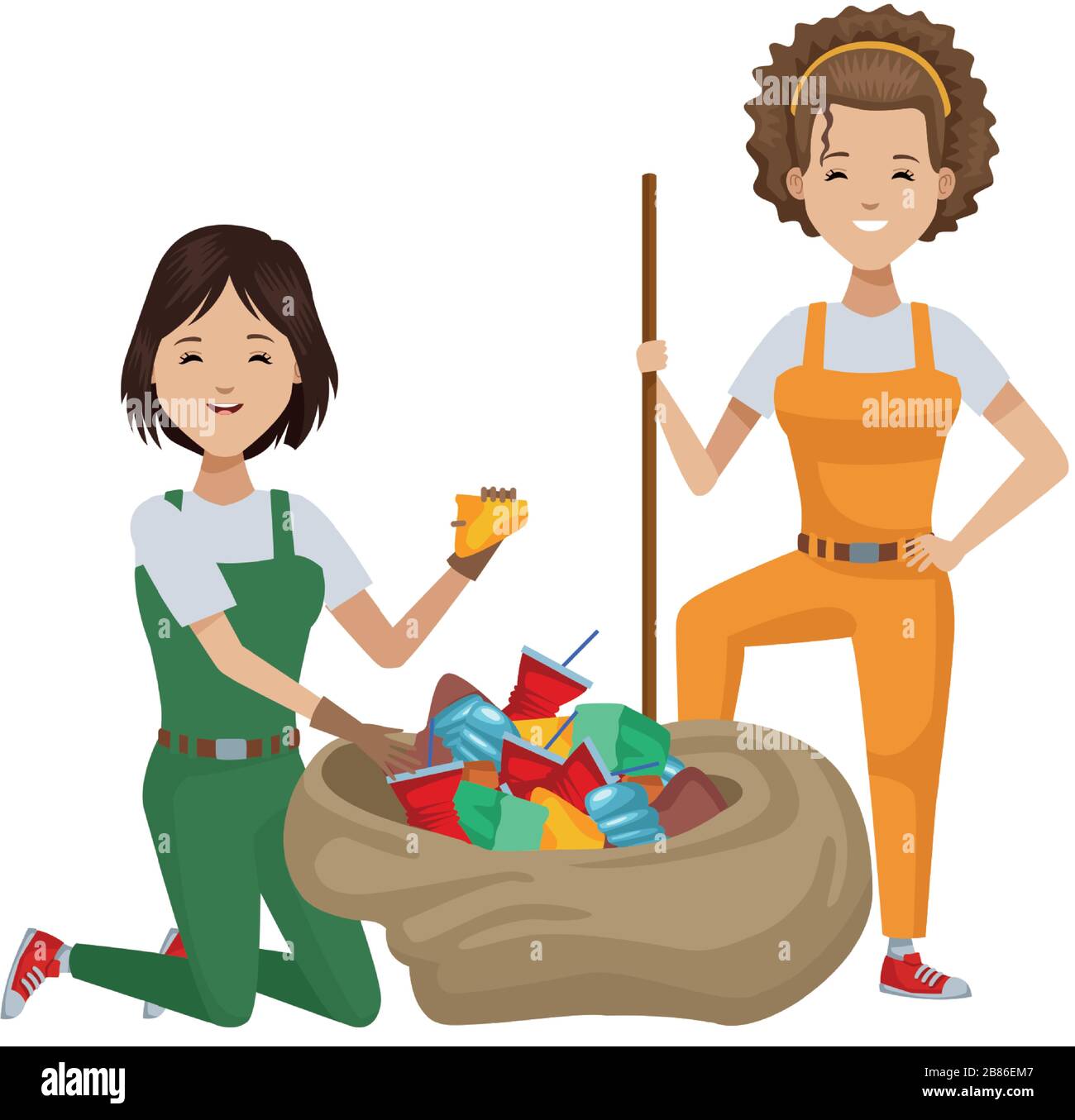 environmentalist women recycling avatars characters Stock Vector Image ...