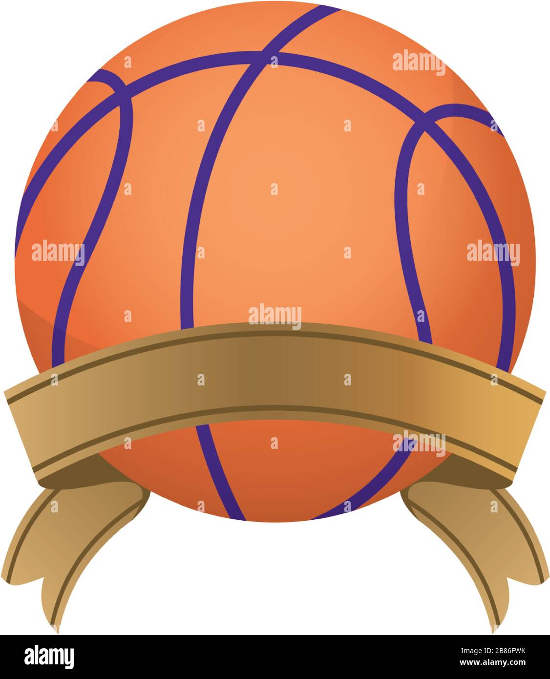 basketball balloon sport equipment with ribbon frame Stock Vector Image ...