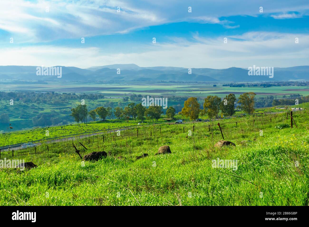 View of the Hula Valley from the Gadot Observation Point. Northern ...
