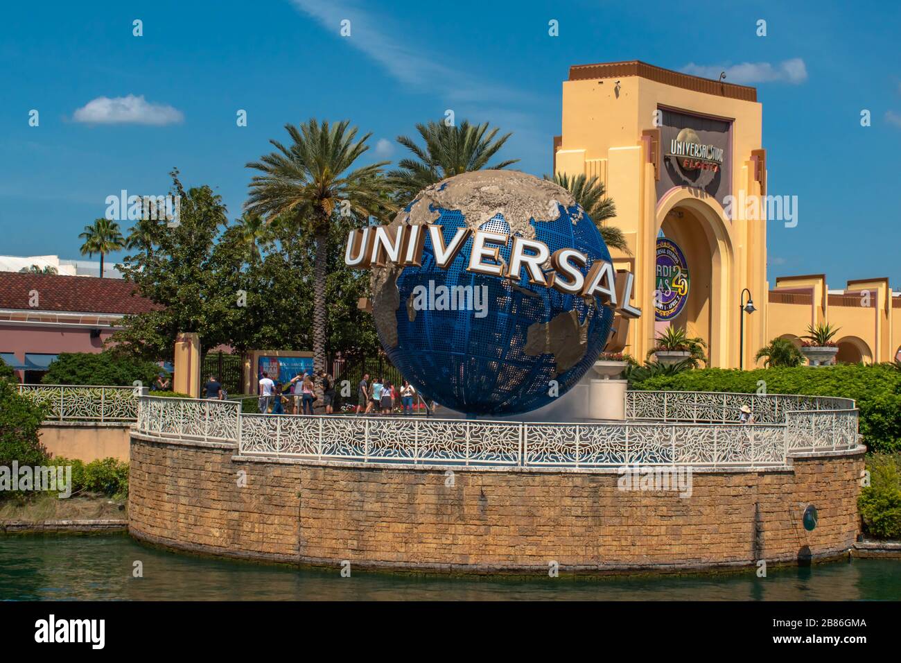 Orlando, Florida. March 15, 2020. Panoramic view of world sphere and ...