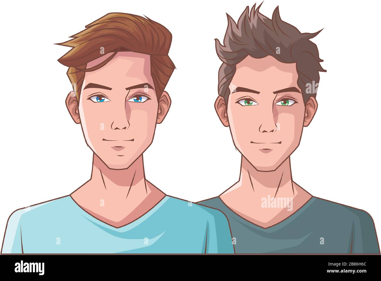 young men friends avatars characters Stock Vector Image & Art - Alamy