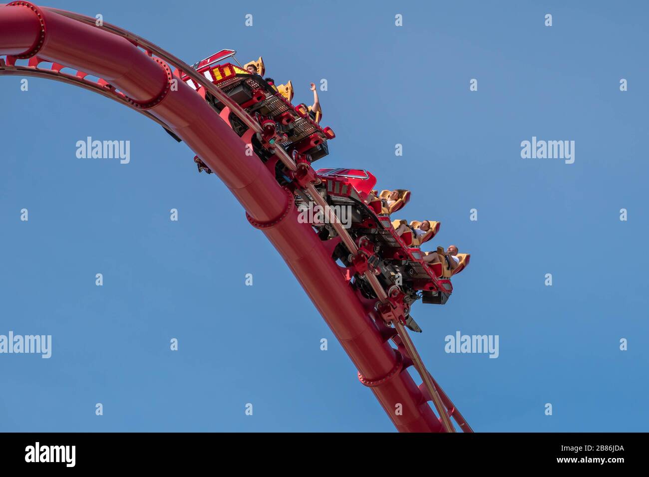 Orlando, Florida. March 15, 2020. People enjoying Hollywood Rip Ride ...