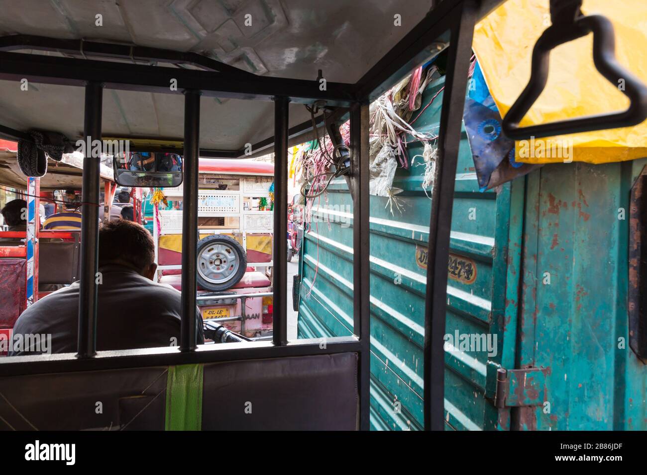 New Delhi, India - March 1, 2019: Auto rickshaw ride in Chandni Chowk ...