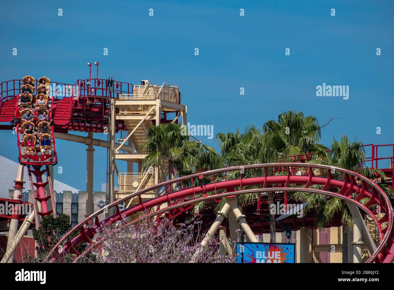 Orlando, Florida. March 15, 2020. People enjoying Hollywood Rip Ride ...