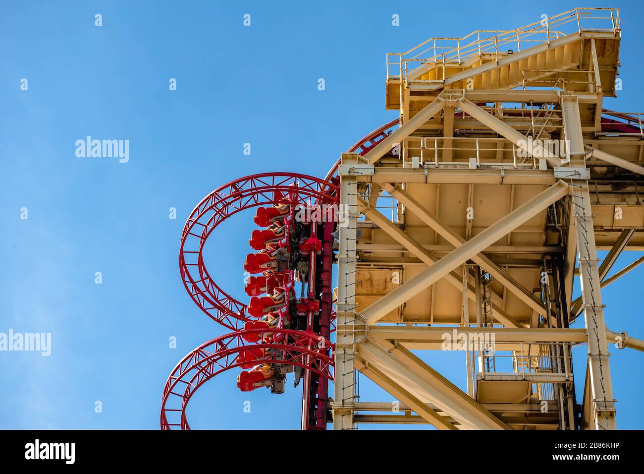 Orlando, Florida. March 15, 2020. People having fun Hollywood Rip Ride ...