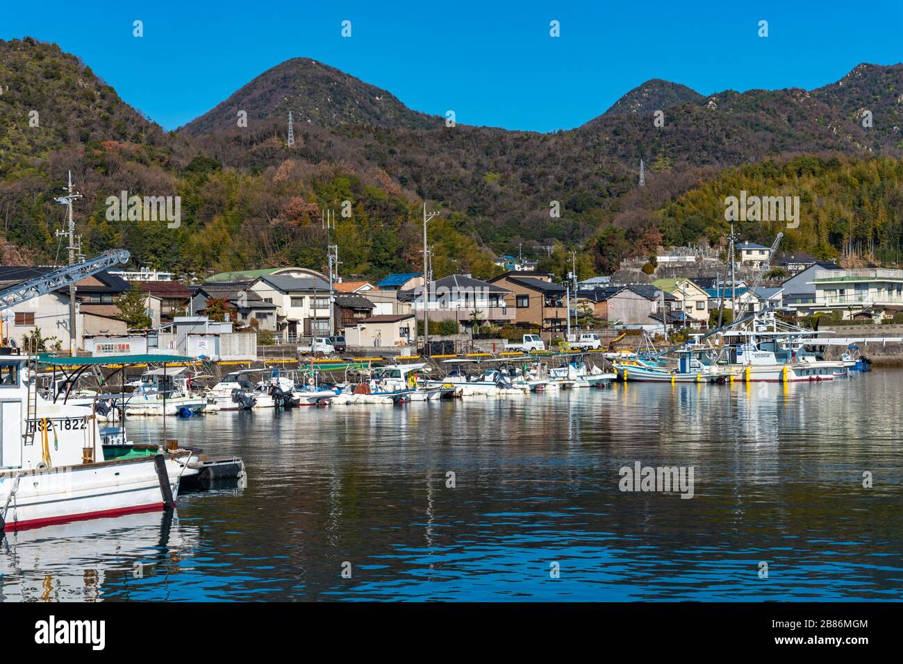 Port Kuba, a small local fishing port in Otake City, Hiroshima ...