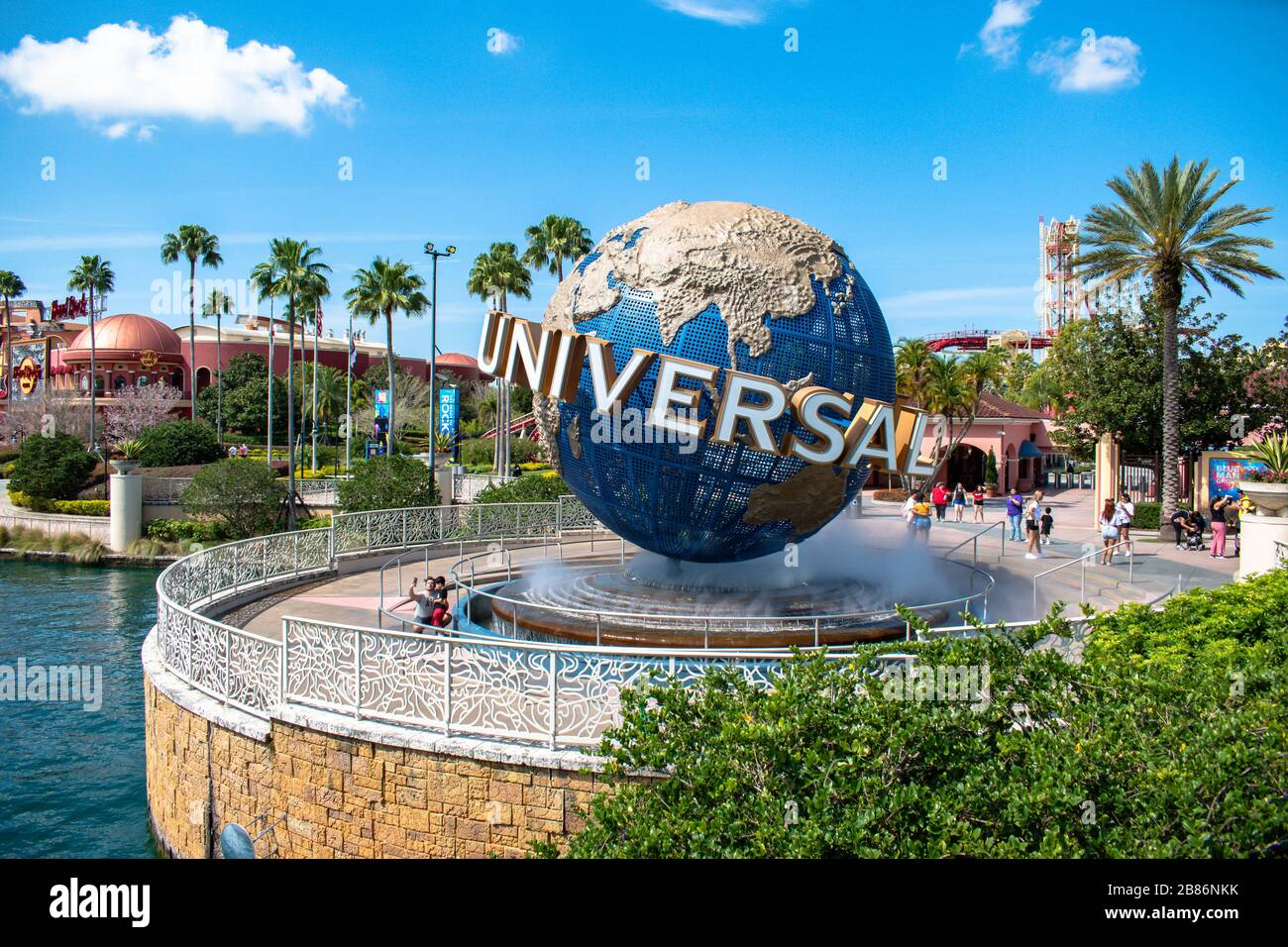 Orlando, Florida. March 15, 2020. World sphere at Universal Studios ...