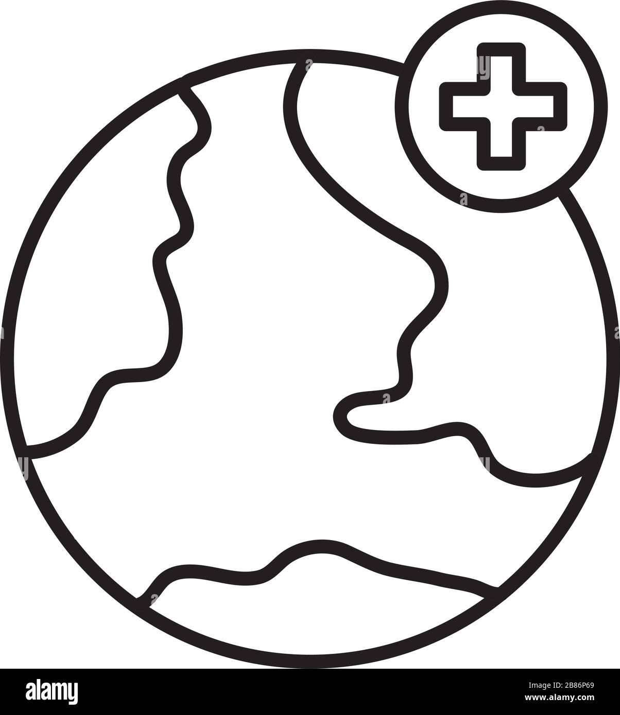 world planet with cross , line style icon Stock Vector Image & Art - Alamy