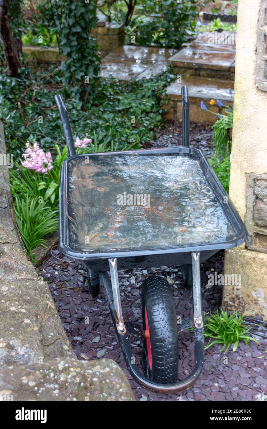 Water Covered In A Wheelbarrow