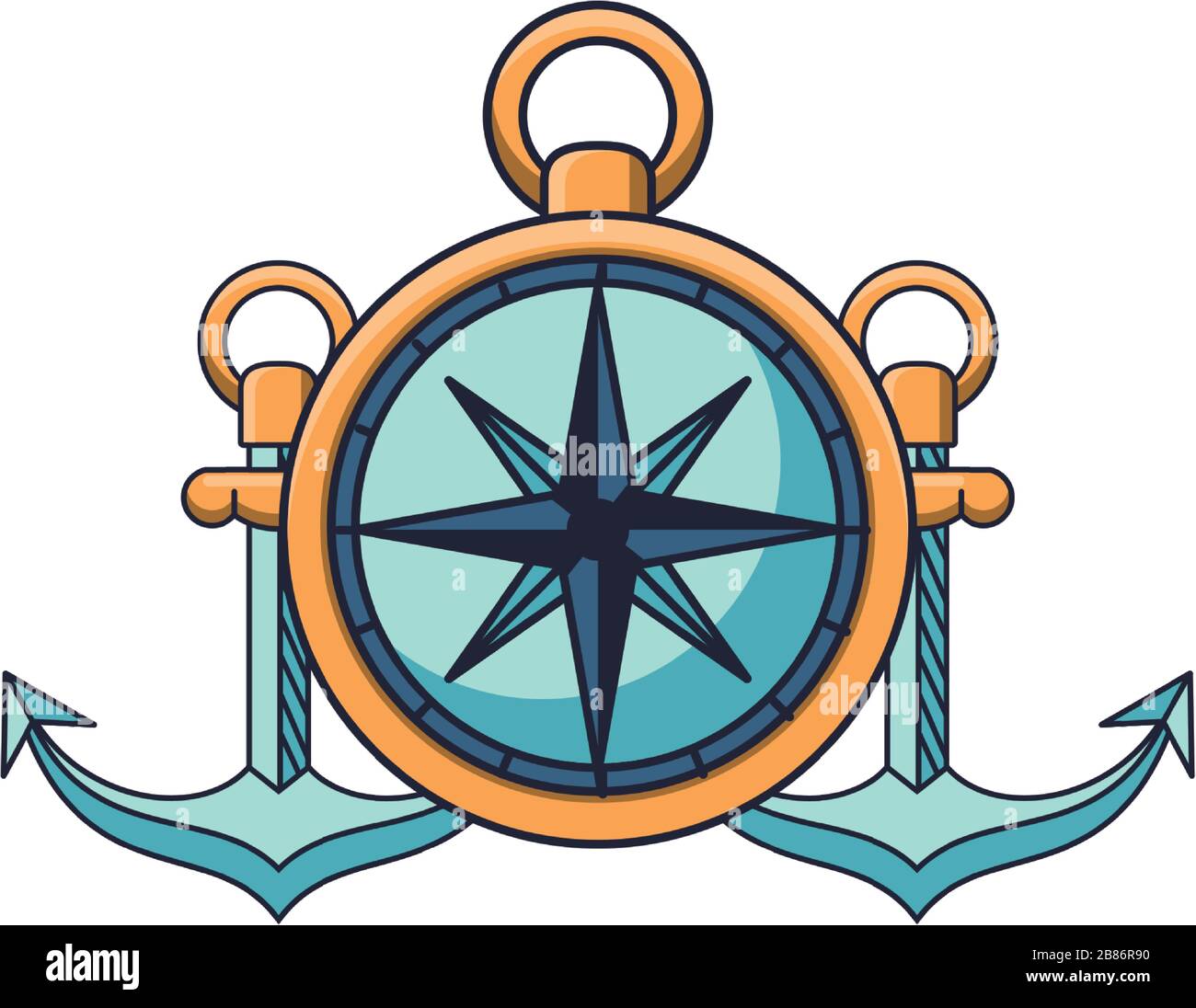 compass guide retro and anchors Stock Vector Image & Art - Alamy