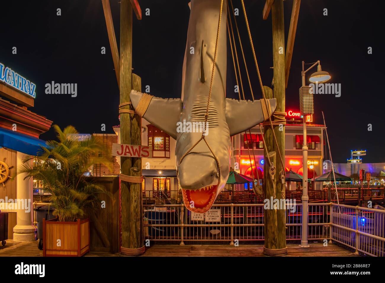 Orlando, Florida. February 29, 2020. Top view of famous jaws at ...
