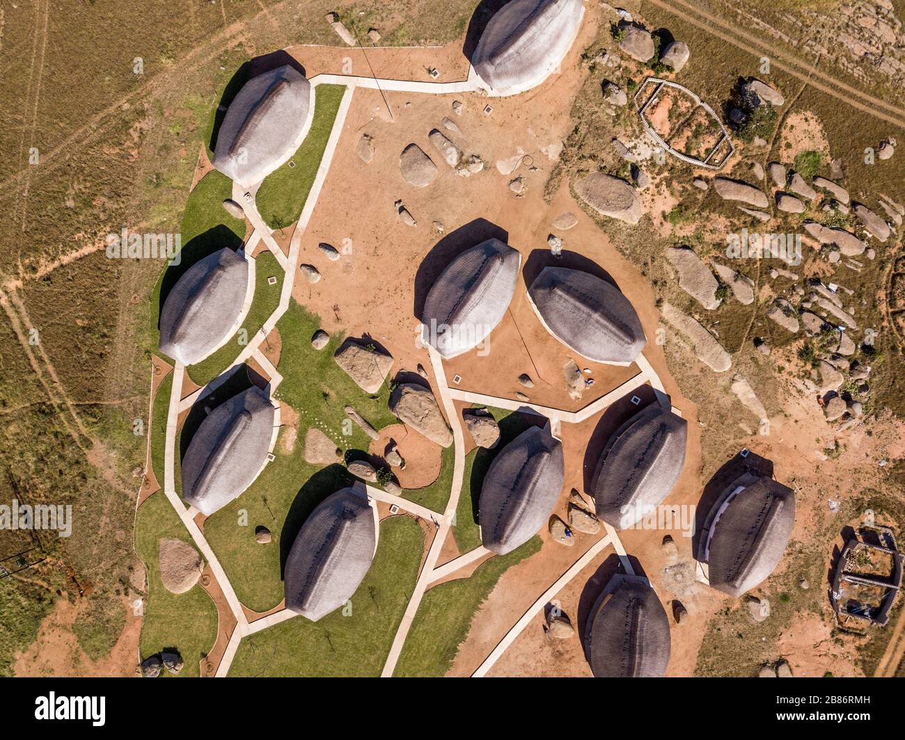 Small traditional resort village located on Sibebe Rock, great monolith ...